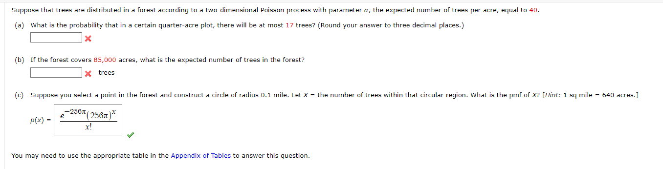 Solved Suppose that trees are distributed in a forest | Chegg.com