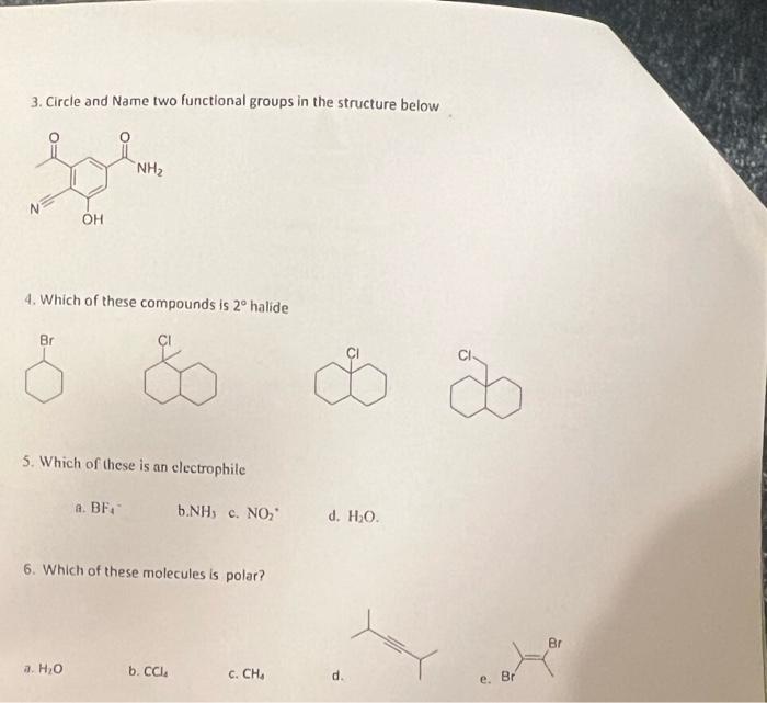 Solved 3. Circle and Name two functional groups in the | Chegg.com