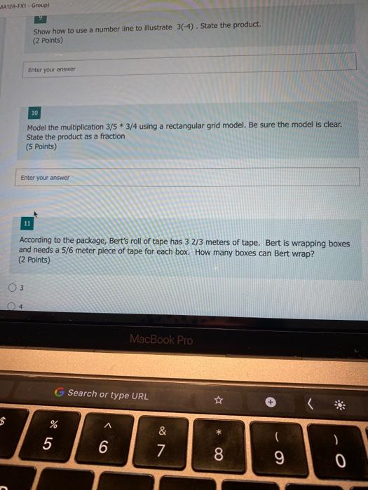 Solved 1A128-FXI - Group) Show how to use a number line to | Chegg.com