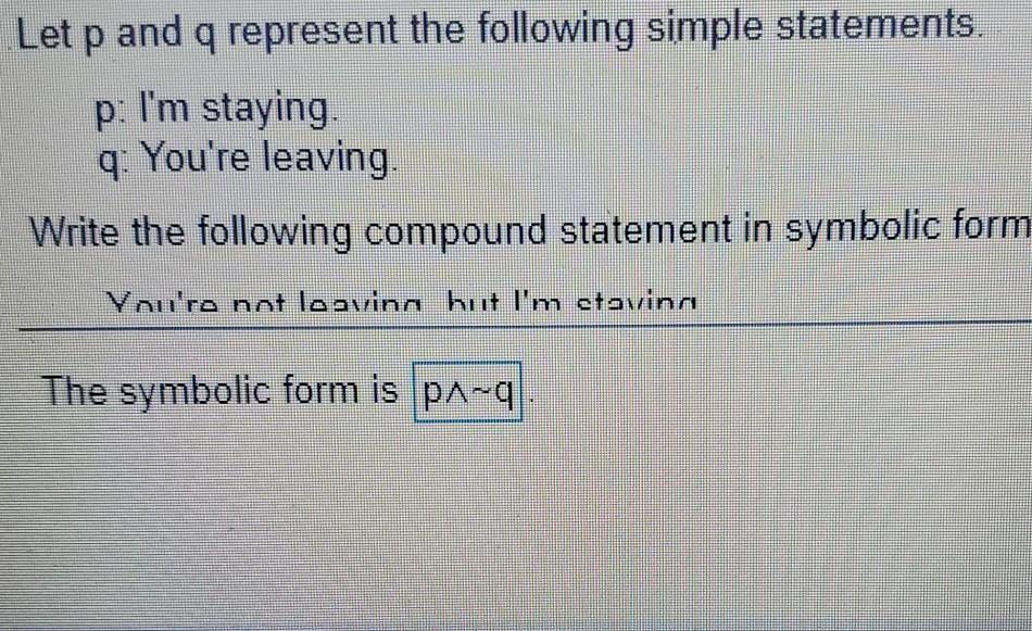 Solved Let p and q represent the following simple | Chegg.com