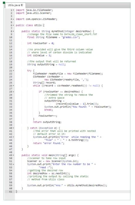 Solved Utils.java 0 | Chegg.com