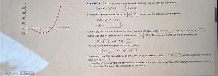 Solved EXAMPLE 8 Find the absolute maximum and minimum | Chegg.com