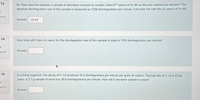 Solved By mass spectral analysis, a sample of strontium is | Chegg.com
