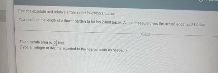 Solved Find the absolute and relative errors in the | Chegg.com