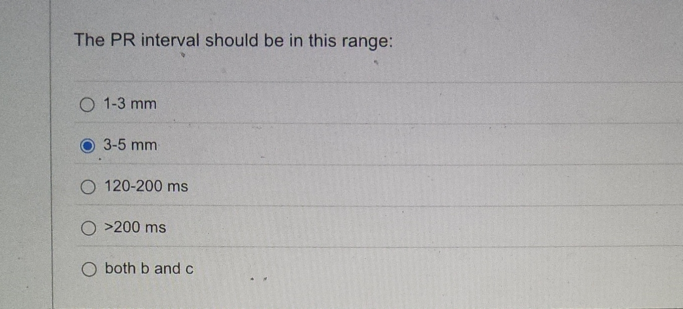 Solved The PR interval should be in this | Chegg.com