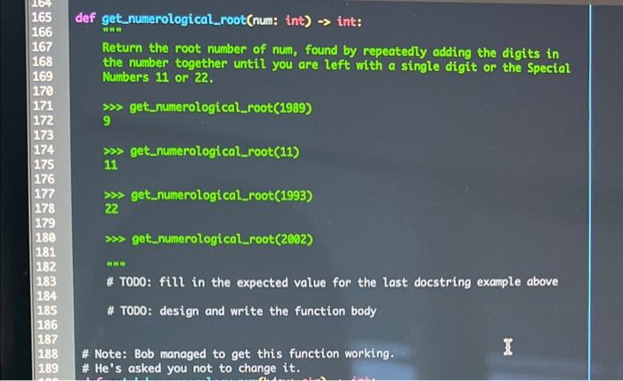Solved def get_numerological_root(num: int) → int: Return | Chegg.com