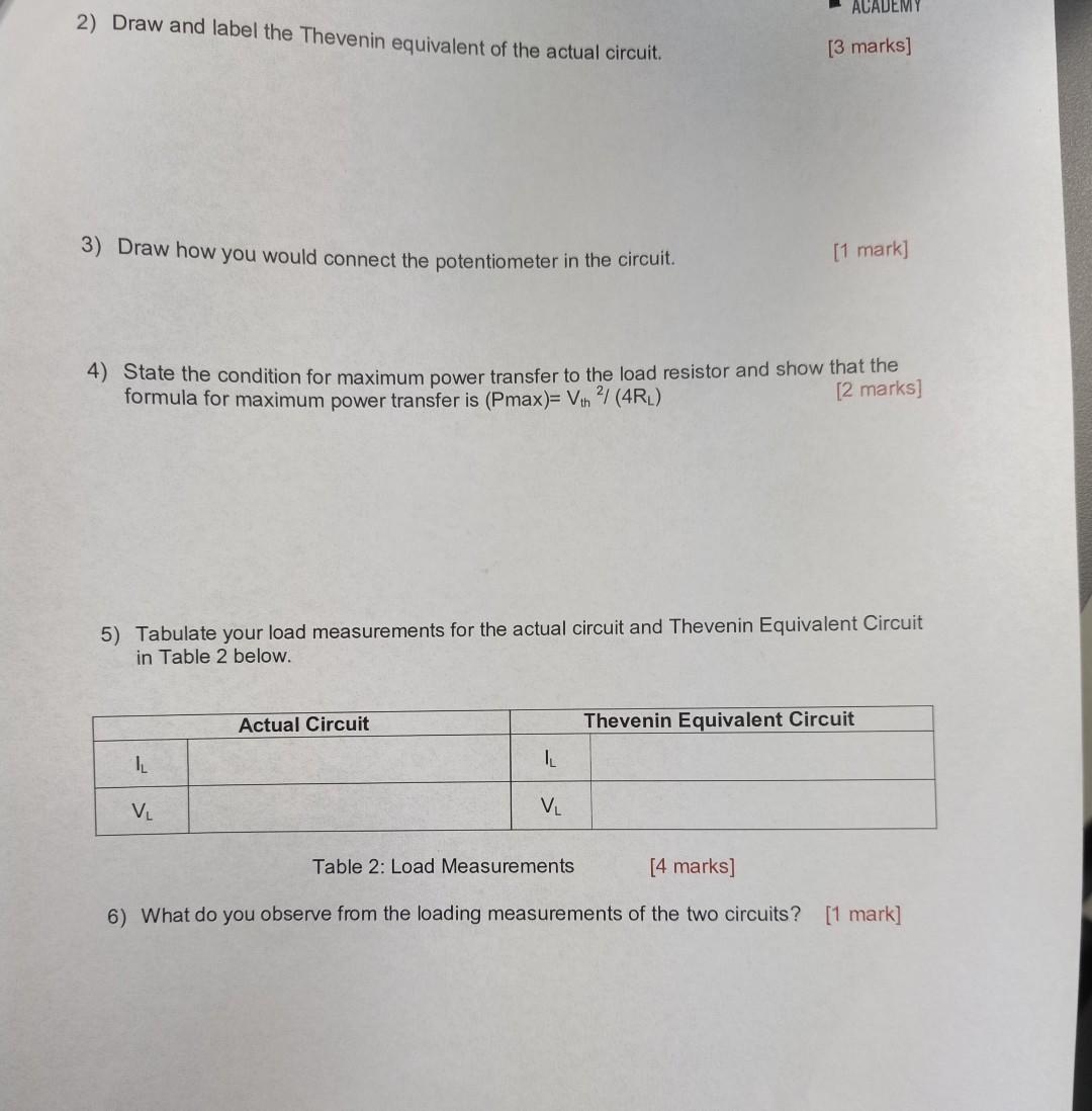 Solved Table 1-1: Calculated Data [9 marks] 2) Tabulate your | Chegg.com