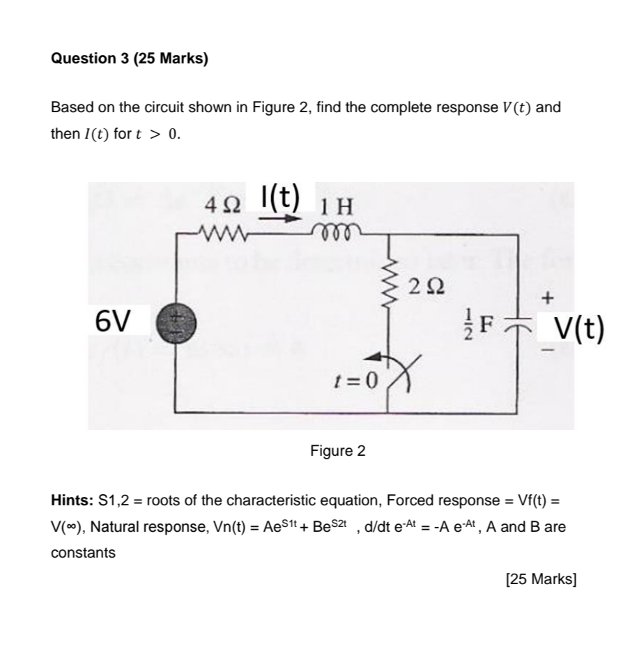 Solved Question 3 (25 ﻿Marks)Based on the circuit shown in | Chegg.com