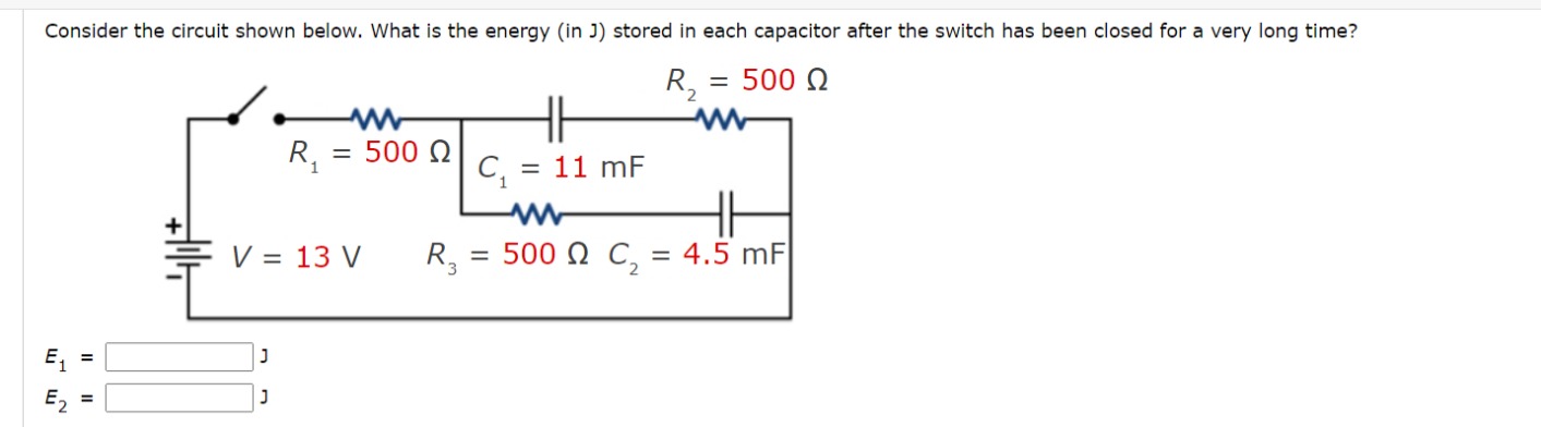 Solved Consider the circuit shown below. What is the energy | Chegg.com