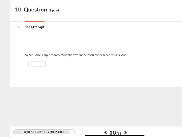 Solved What is the simple money multiplier when the required | Chegg.com