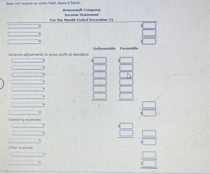 Solved Income Statement Indicating Standard Cost Variances | Chegg.com