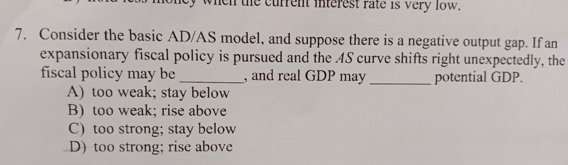 Solved 7. Consider the basic AD/AS model, and suppose there | Chegg.com