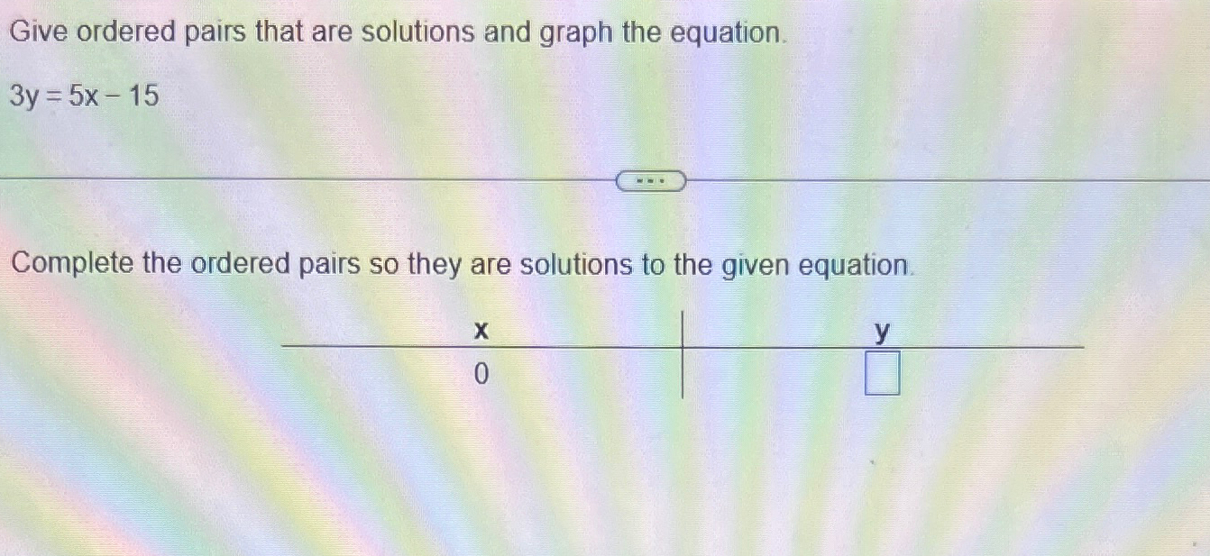 Solved Give ordered pairs that are solutions and graph the | Chegg.com