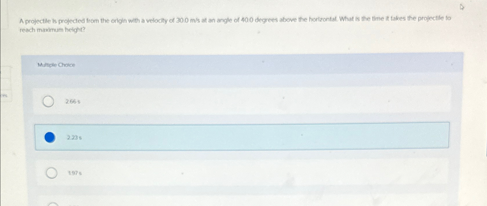 Solved A Projectile Is Projected From The Origin With A