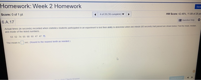 Solved Save Homework Week 2 Homework Score 0 Of 1 Pt