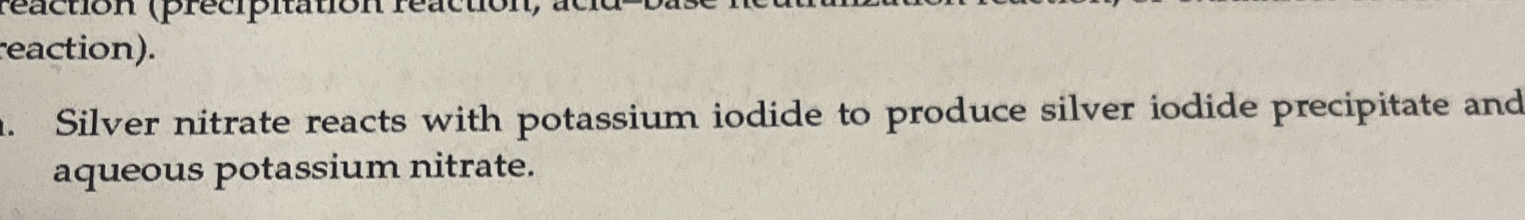 Solved Silver nitrate reacts with potassium iodide to | Chegg.com