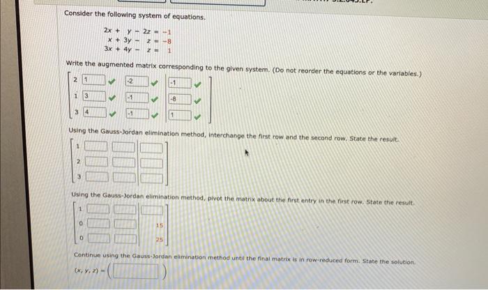 Solved Consider the following system of equations. | Chegg.com