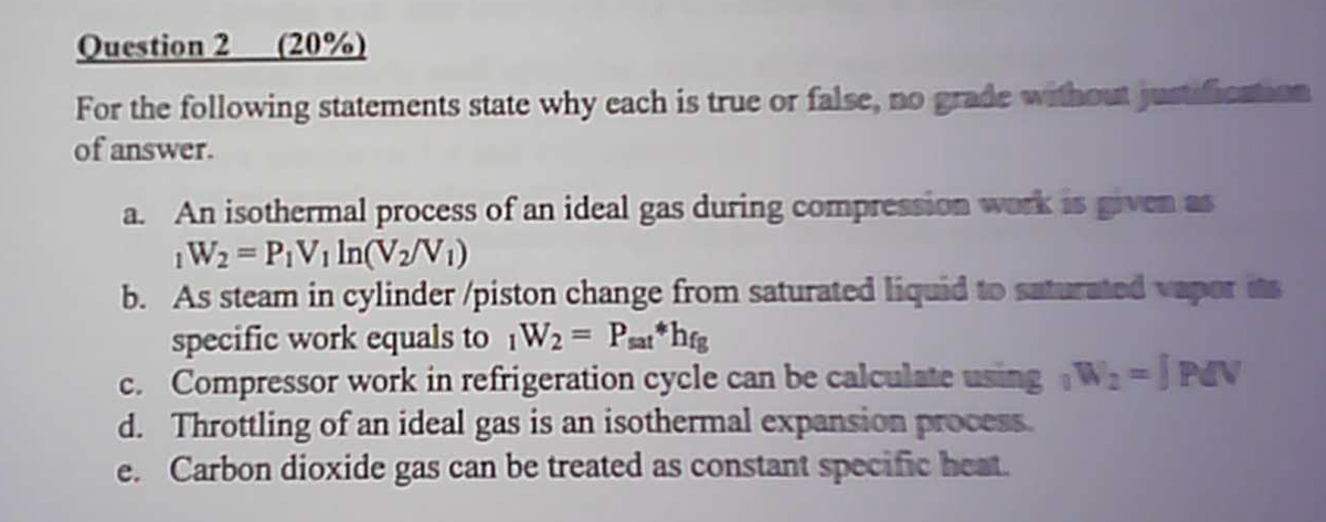 Solved Question 2,(20%)For the following statements state | Chegg.com