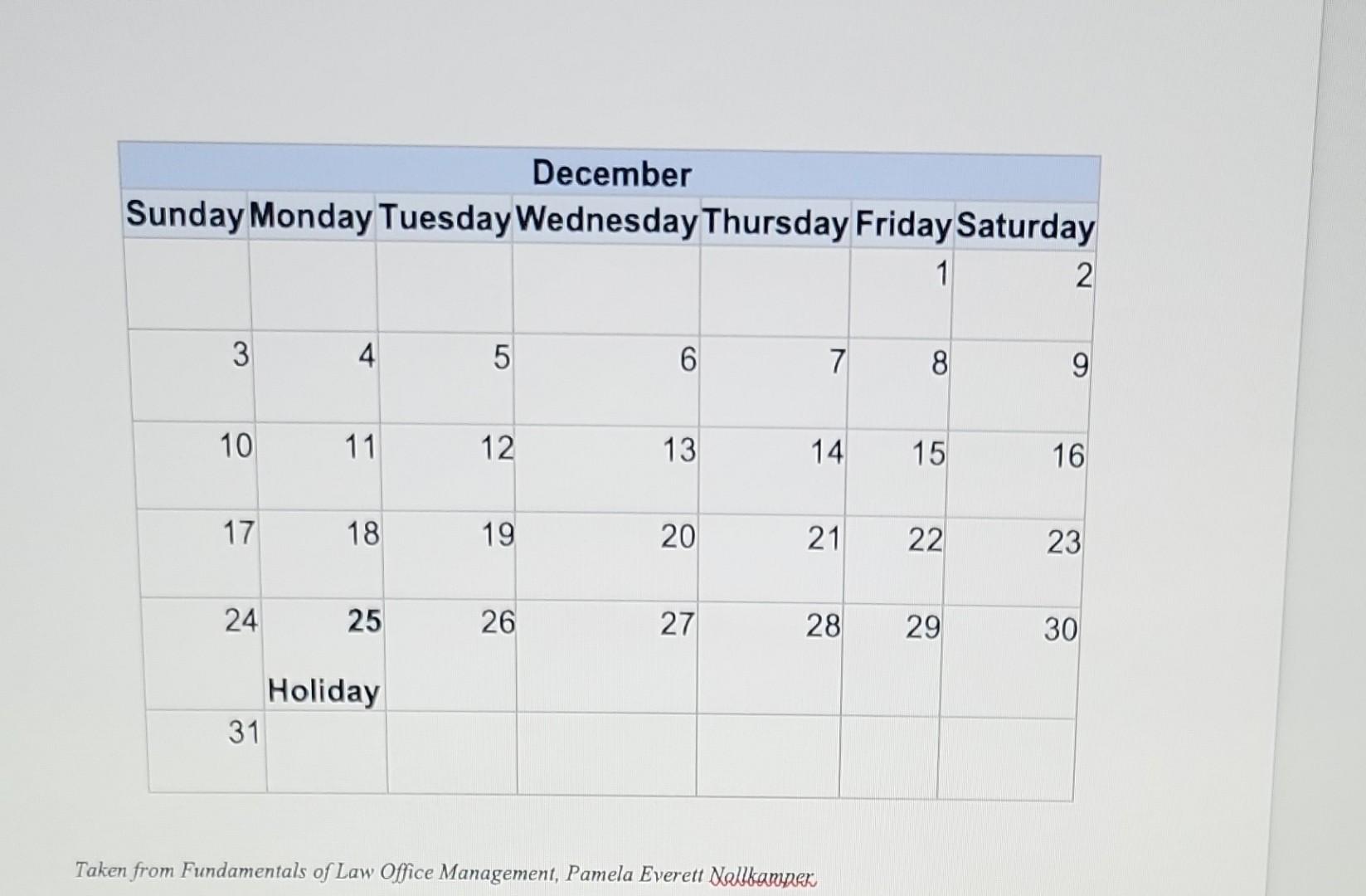 Use the calendars below to determine the due dates | Chegg.com