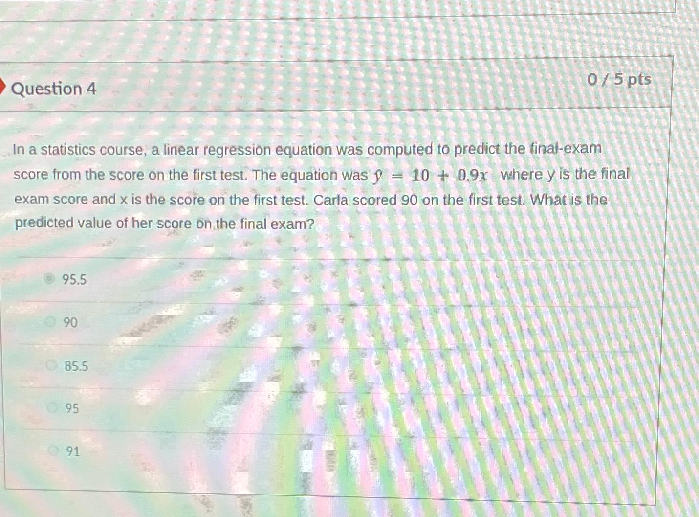 Solved Question 4In a statistics course, a linear regression | Chegg.com