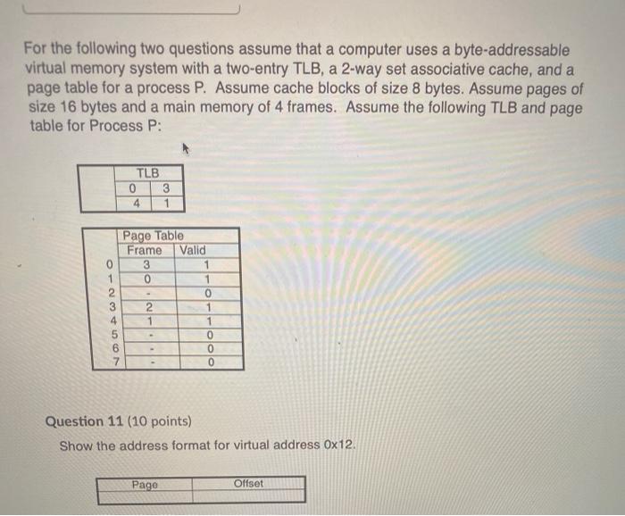 Solved For the following two questions assume that a | Chegg.com