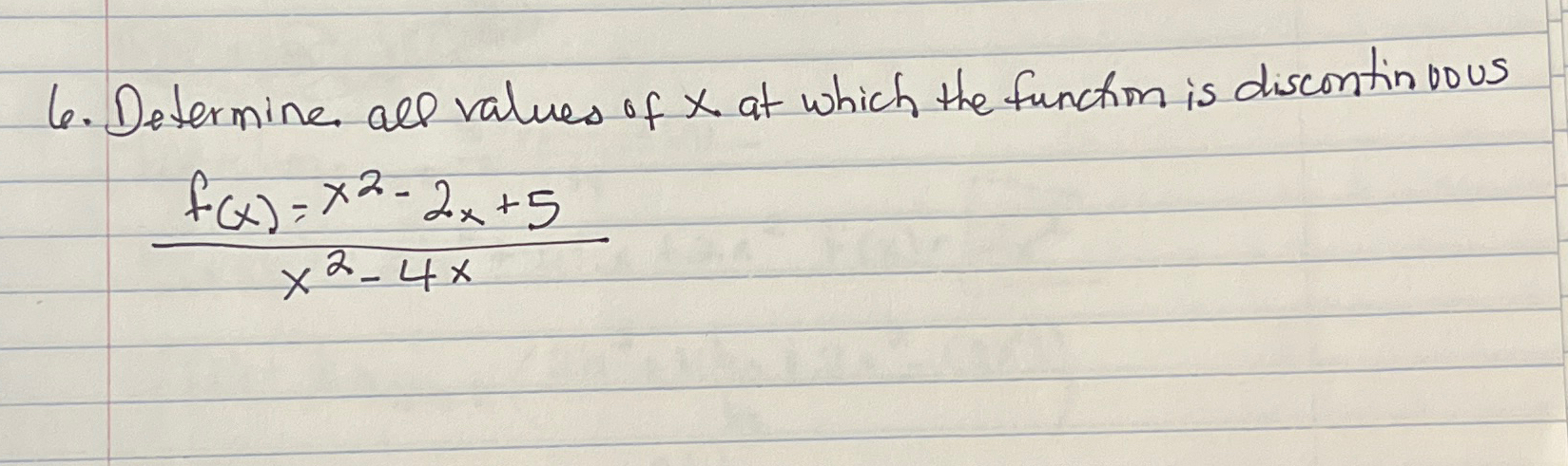 Solved Determine all values of x ﻿at which the function is | Chegg.com