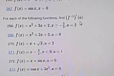 Solved f(x)=sinx,x=0For each of the following functions, | Chegg.com