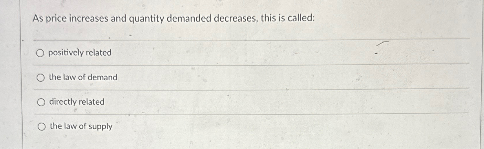 Solved As price increases and quantity demanded decreases, | Chegg.com
