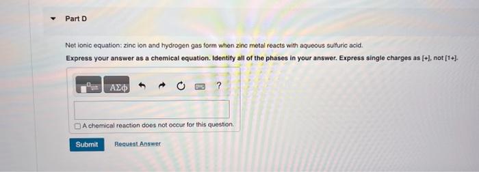 Solved Net ionic equation: a precipitate of barium sulfate | Chegg.com