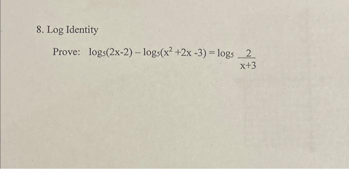 Solved log5(2x−2)−log5(x2+2x−3)=log5x+32 | Chegg.com