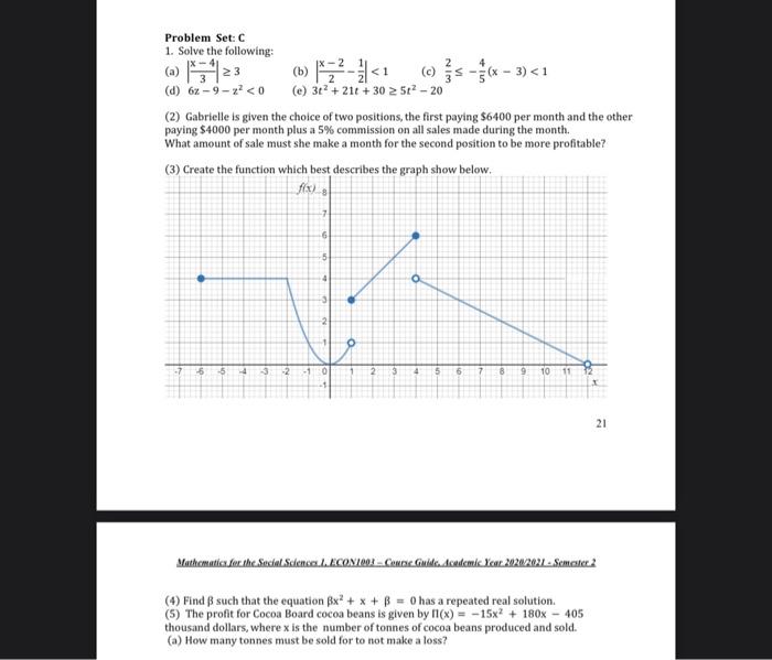 Solved Problem Set: C 1. Solve the following: