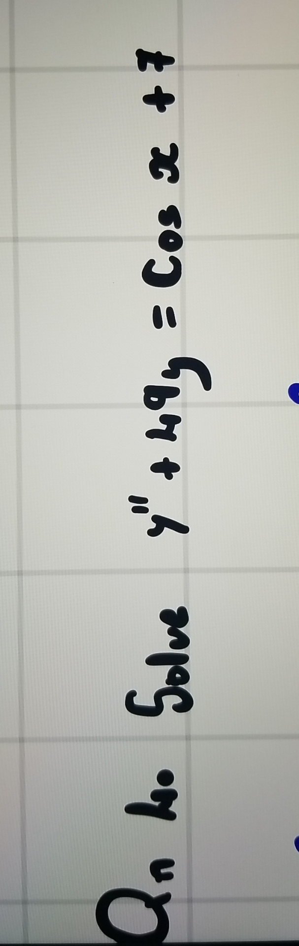 Solved Qn ho. ﻿Solve y''+49y=cosx+7 | Chegg.com