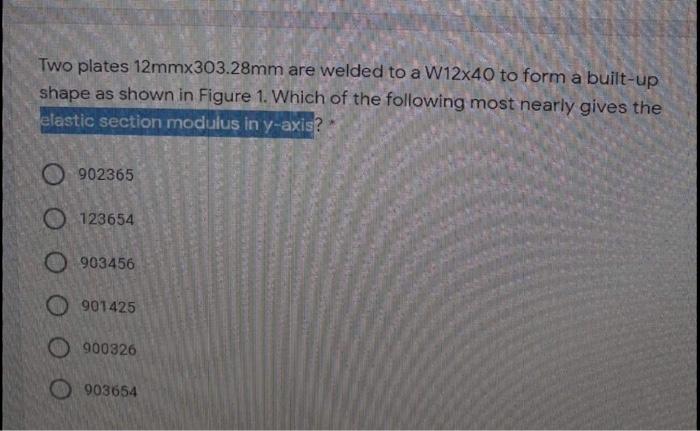 Solved Figure 1 1 2 W12x40 A= Ix = ly = bf= du 1 7613 mm2 | Chegg.com