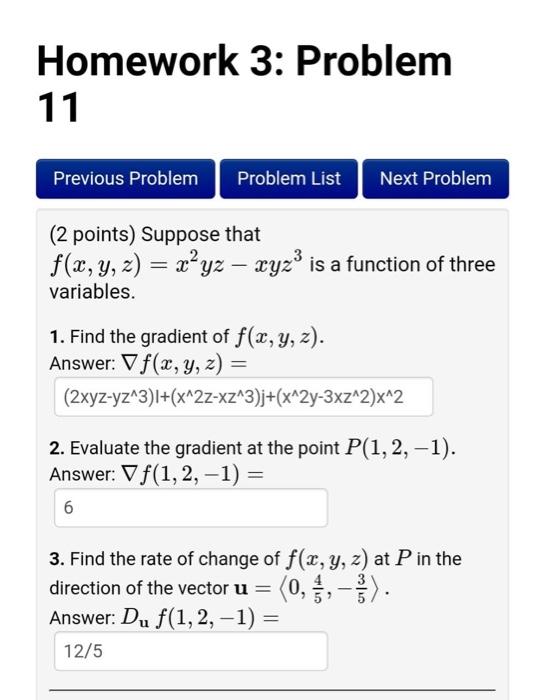 Solved Homework 3 Problem 11 Previous Problem Problem List 2488