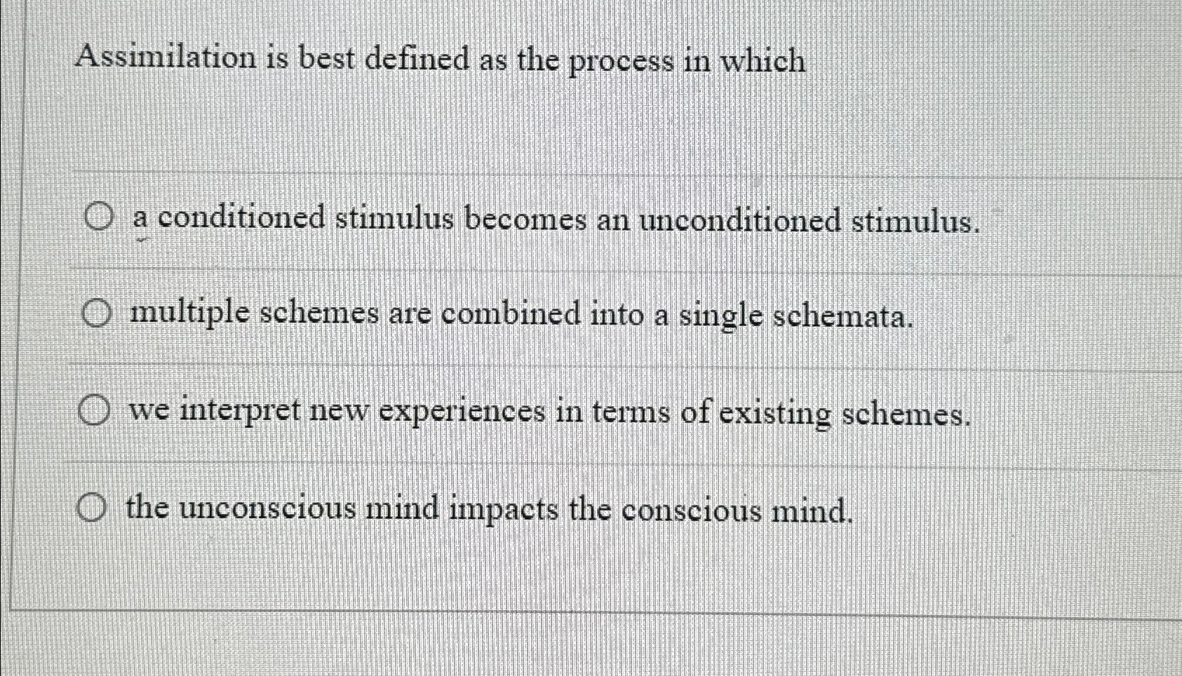 Solved Assimilation is best defined as the process in whicha | Chegg.com