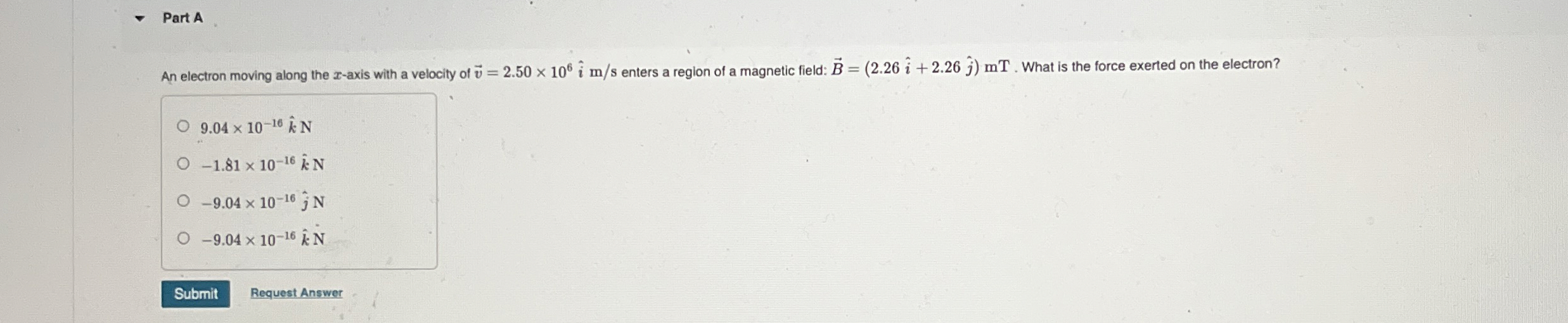 Solved Part AAn electron moving along the x-axis with a | Chegg.com