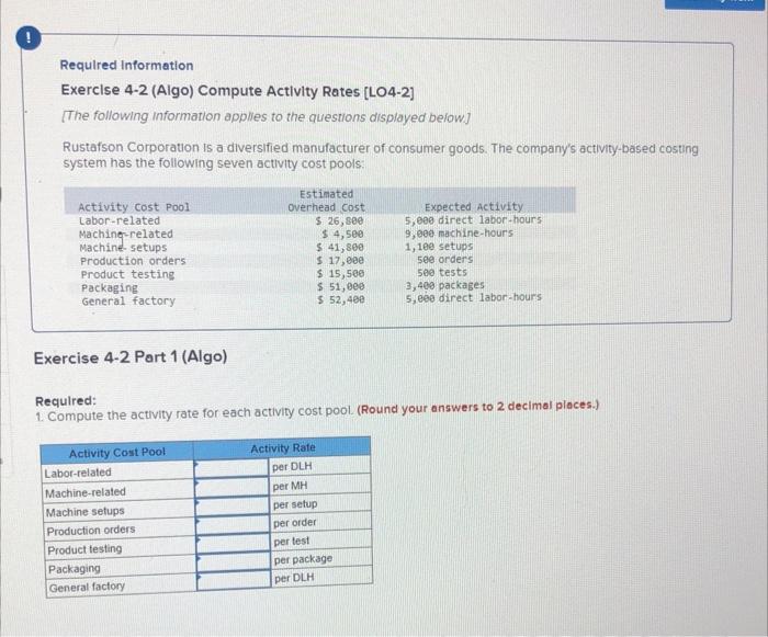 Solved Required Information Exercise 4-2 (Algo) Compute | Chegg.com
