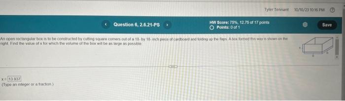 Solved An open rectangular box is to be constructed by | Chegg.com