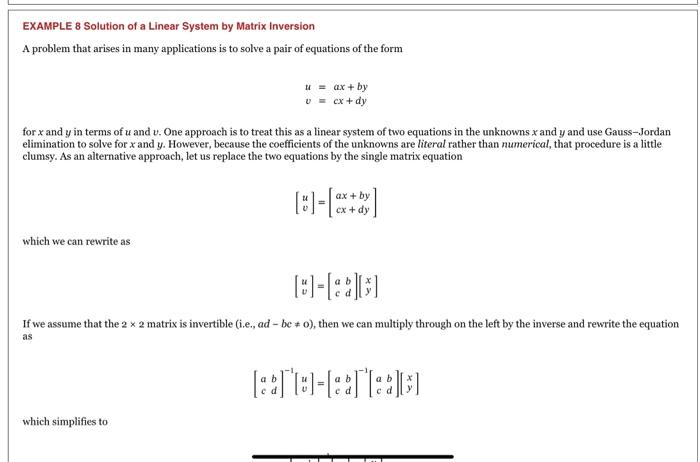 Solved Use the method of Example 8 to find the unique | Chegg.com