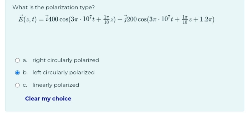 Solved What is the polarization | Chegg.com
