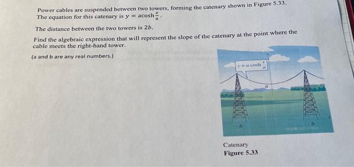 Solved Power cables are suspended between two towers, | Chegg.com