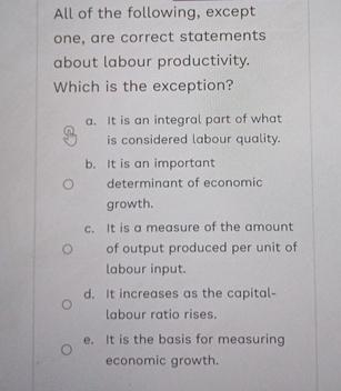 Solved All of the following, except one, are correct | Chegg.com