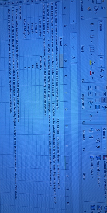 Solved General IT Calibri 111 A A Conditional Formatting | Chegg.com