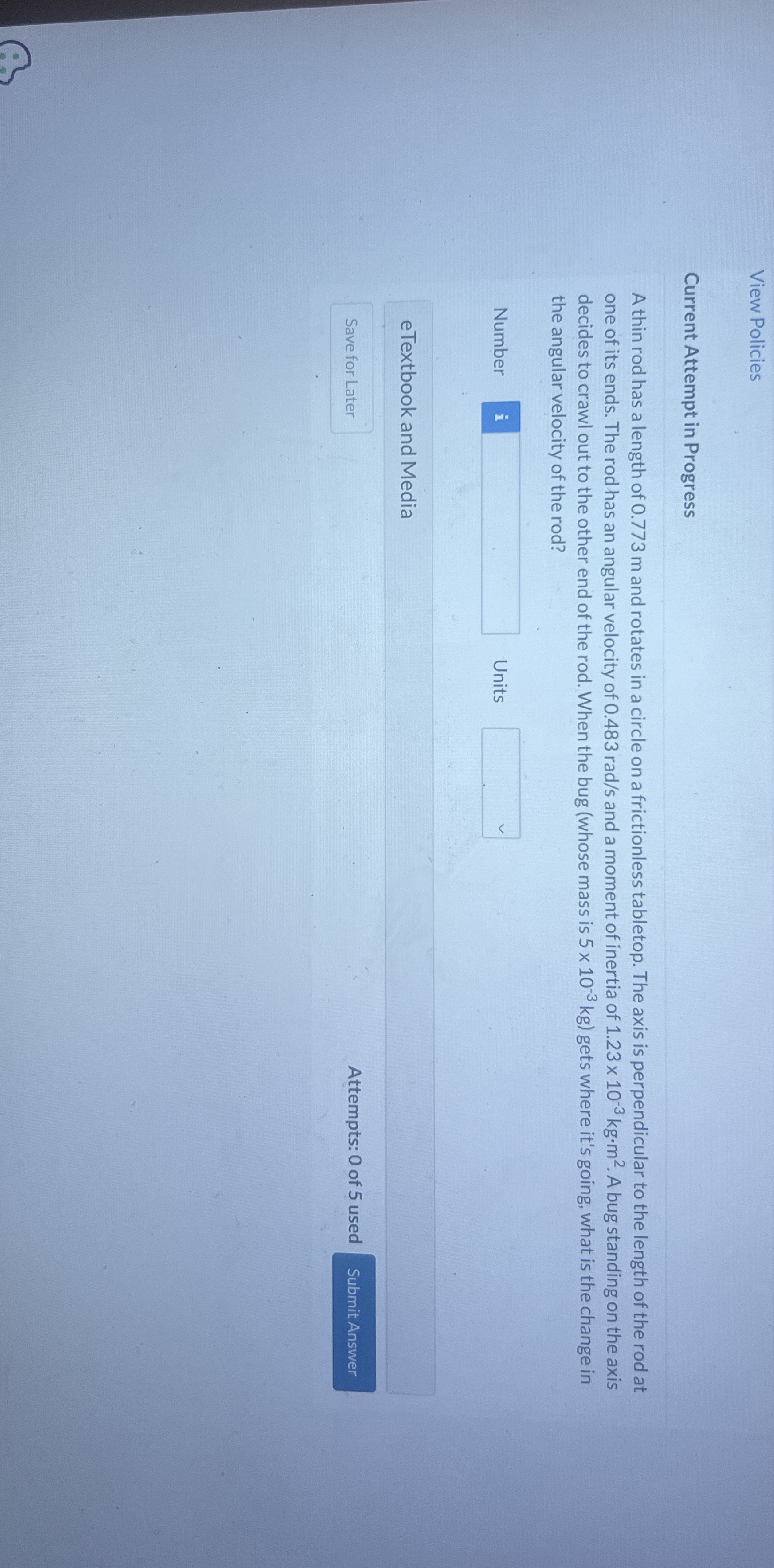 Solved View PoliciesCurrent Attempt in ProgressA thin rod | Chegg.com