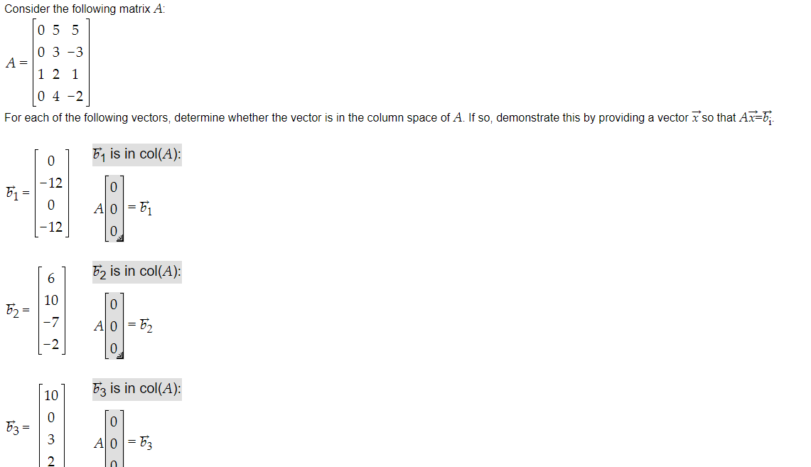 Solved Consider the following matrix A | Chegg.com