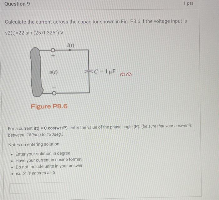 Solved Calculate the current across the capacitor shown in | Chegg.com