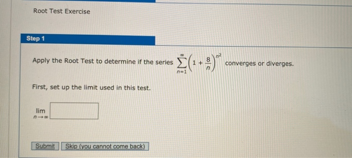 Solved Ratio Test Ratio Test Exercise Step 1 Apply the Ratio | Chegg.com