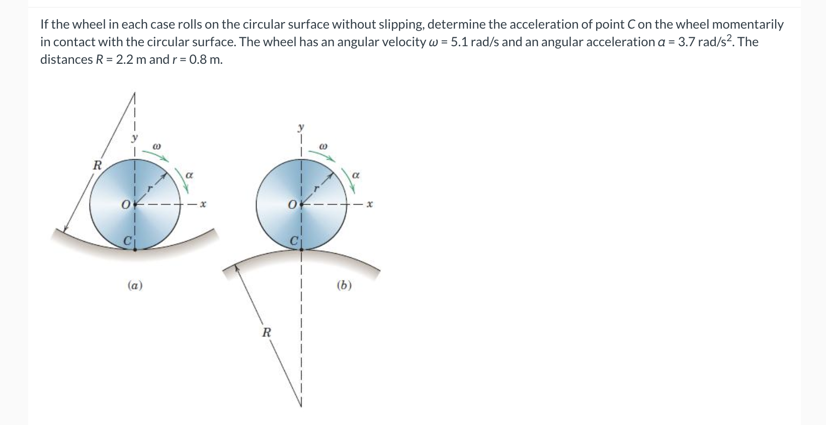 Solved If the wheel in each case rolls on the circular | Chegg.com