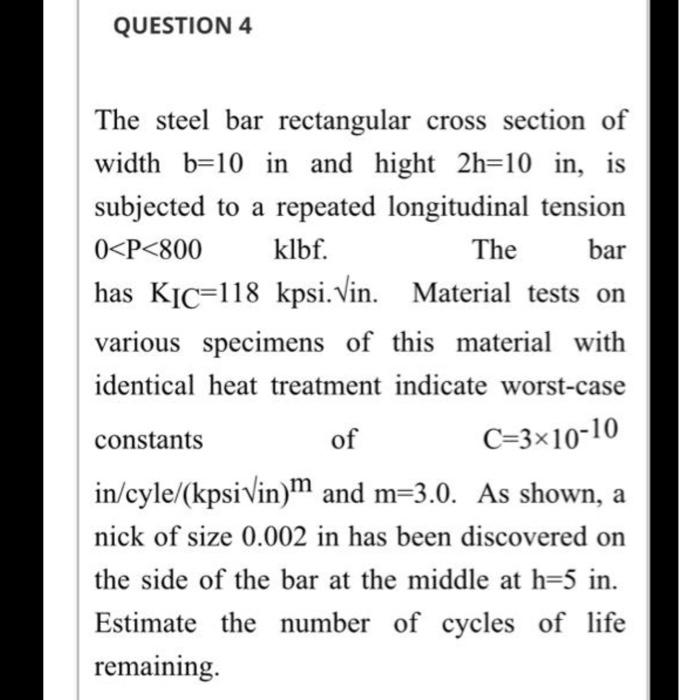 Solved QUESTION 4 The steel bar rectangular cross section of | Chegg.com