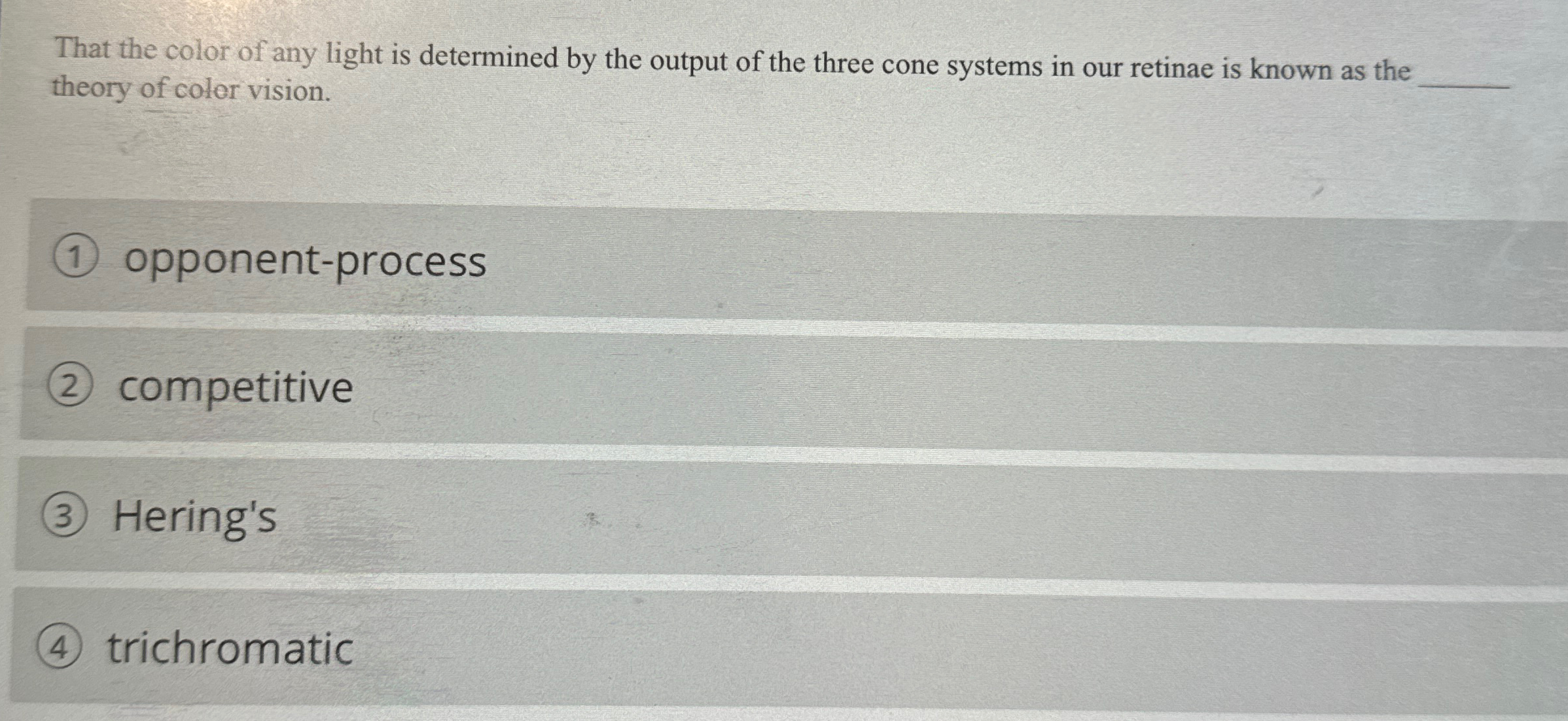 Solved That the color of any light is determined by the | Chegg.com
